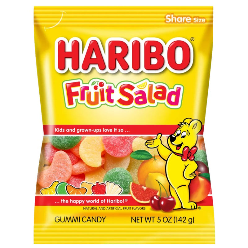 Haribo Fruit Salad Gummi Candy - 5-oz. Peg Bag - All City Candy