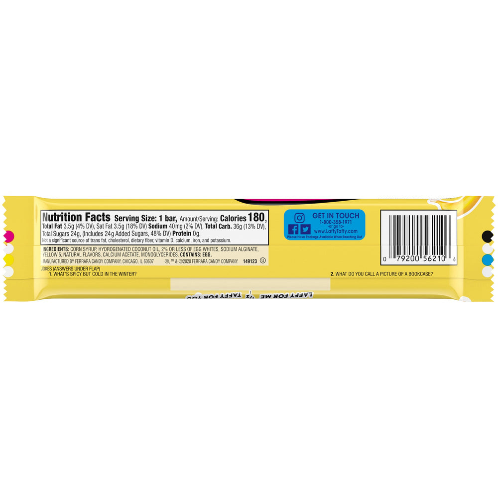 Laffy Taffy Stretchy And Tangy Banana Candy Bar 1 5 Oz All City Candy