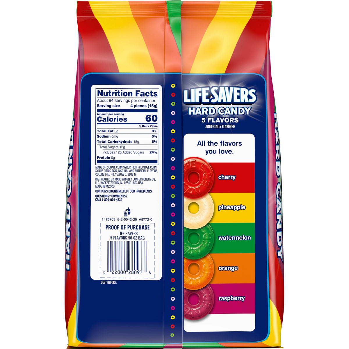 Life Savers Hard Candy 5 Flavors Party Size - 50-oz. Bulk Bag - All ...