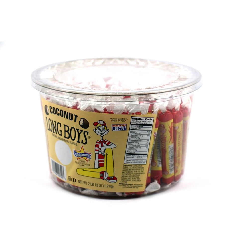 Atkinson's Coconut Long Boys 130 pc. Tub - All City Candy