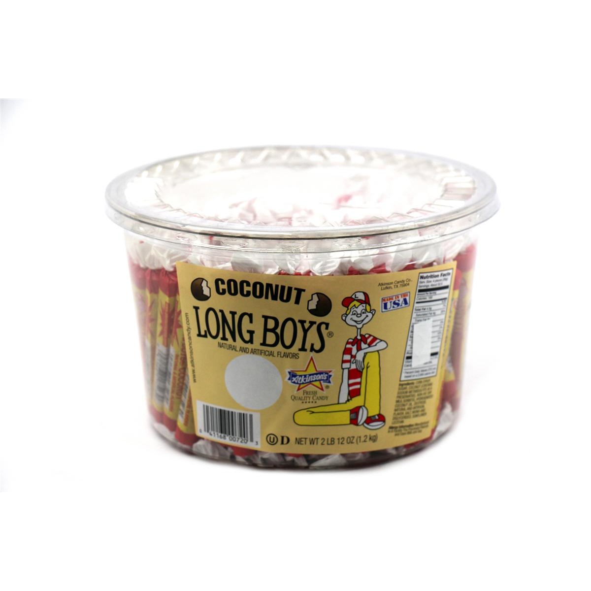 Atkinson's Coconut Long Boys 130 pc. Tub - All City Candy