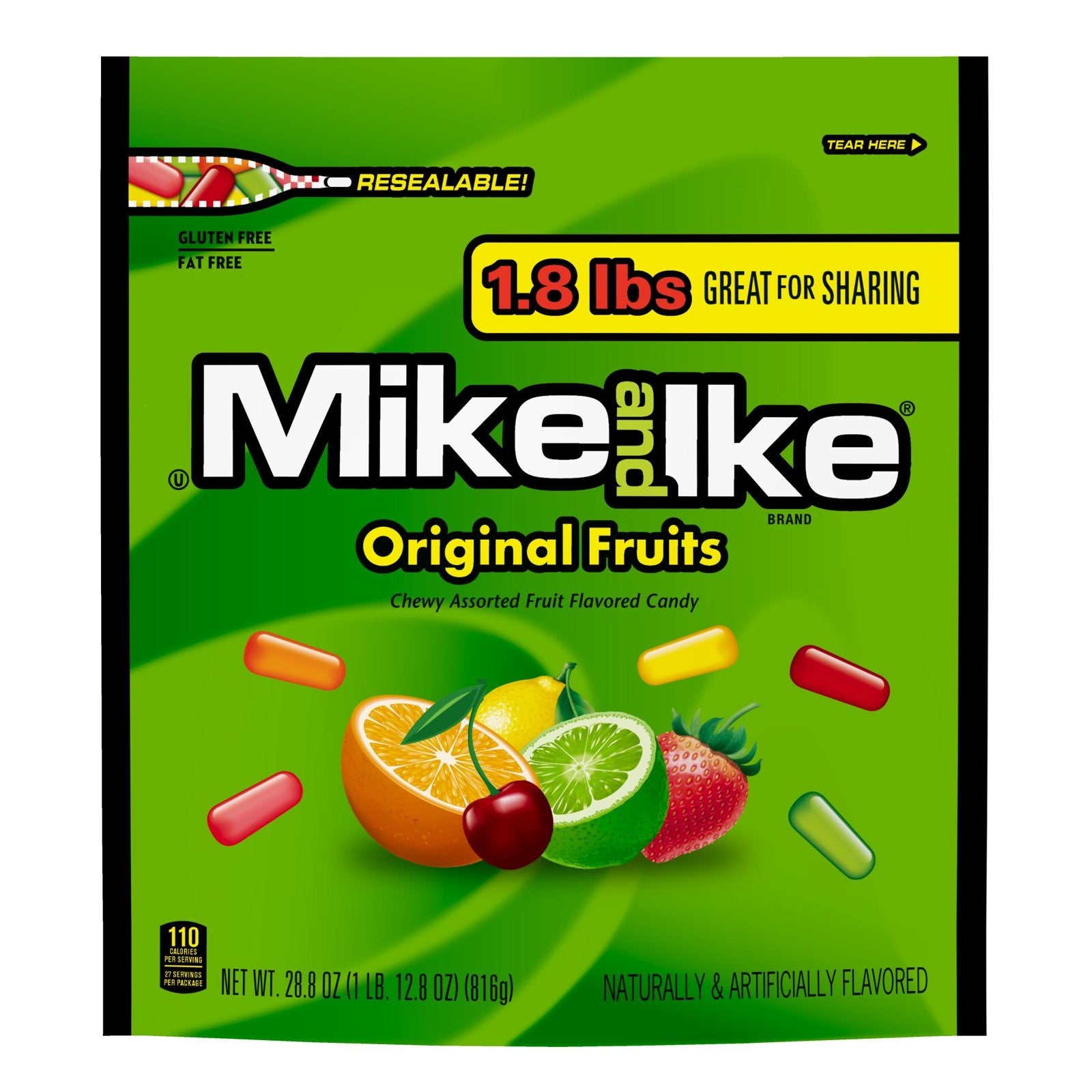 Mike and Ike Original Fruit Chew 1.8 lb. Bag - All City Candy
