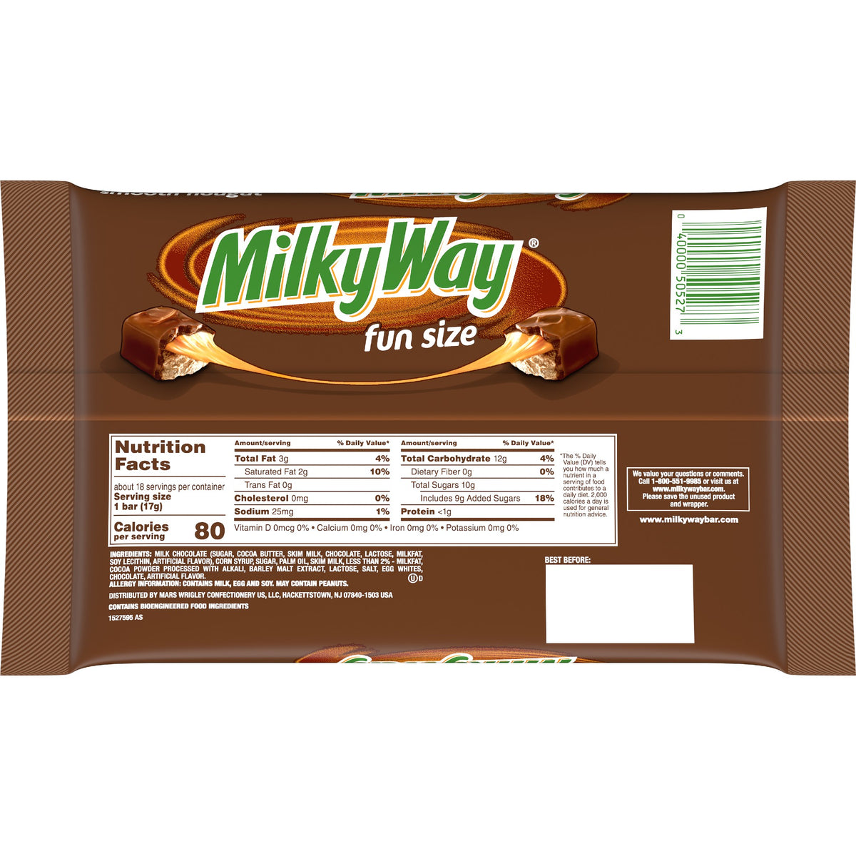 Milky Way Fun Size Candy Bars - 10.65-oz. Bag - All City Candy