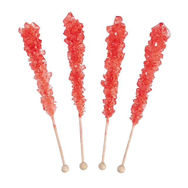 Red Strawberry Flavored Rock Candy Crystal Sticks - Tub of 36 - All ...