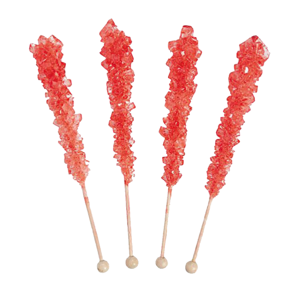 Red Strawberry Flavored Rock Candy Crystal Sticks - Tub of 36 - All ...