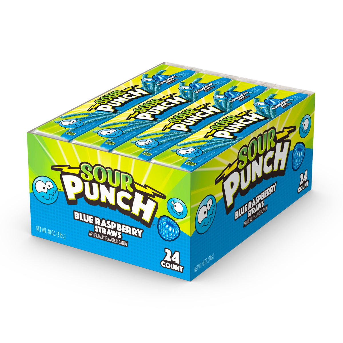 Blue Raspberry Sour Punch Straws Candy - 2-oz. Pack - All City Candy