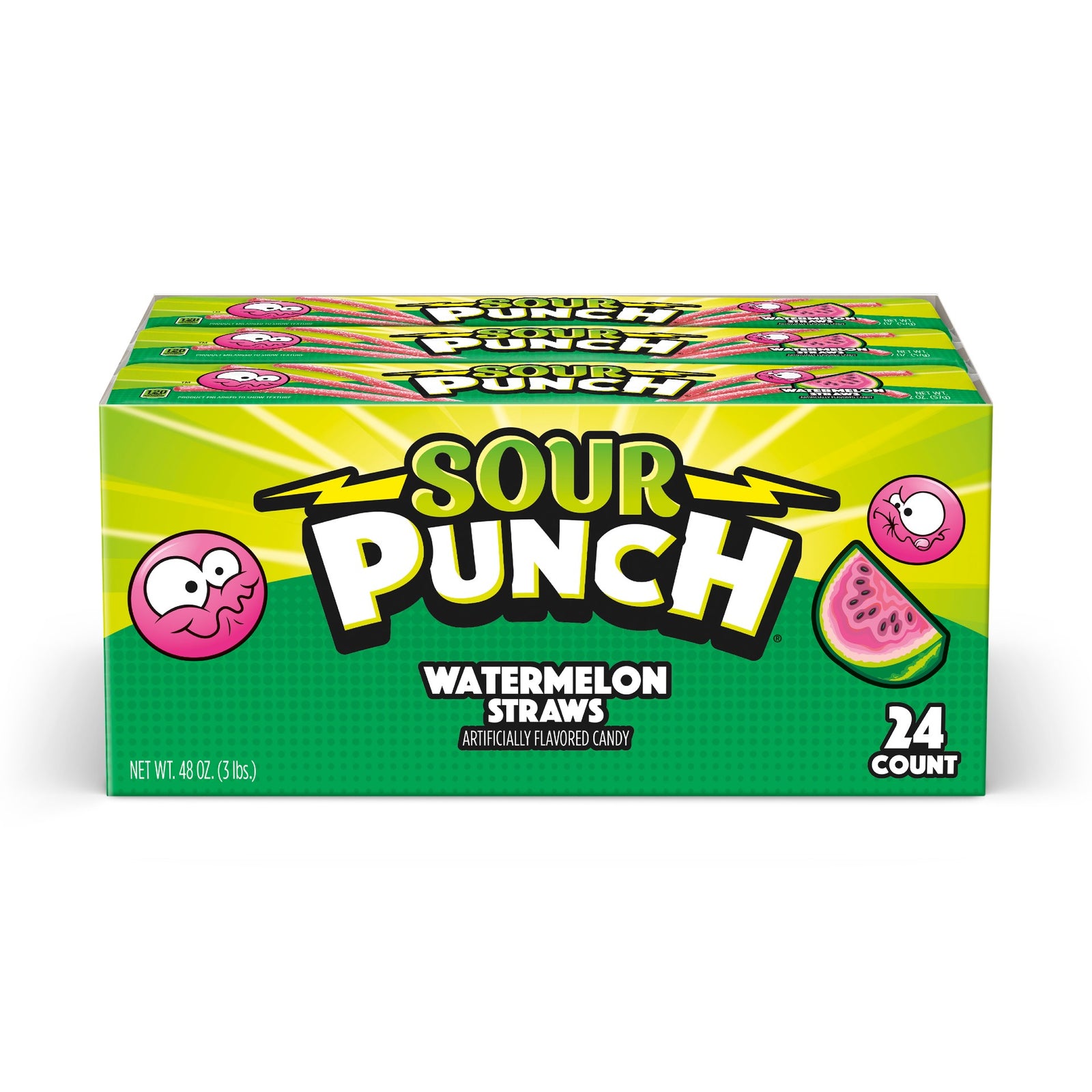 Watermelon Sour Punch Straws Candy - 2-oz. Pack - All City Candy