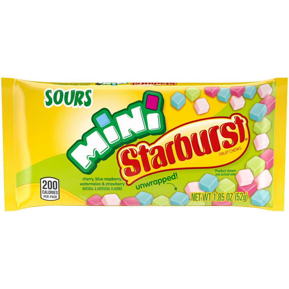 Starburst Sours Unwrapped Minis Fruit Chews - 1.85-oz. Bag - All City Candy