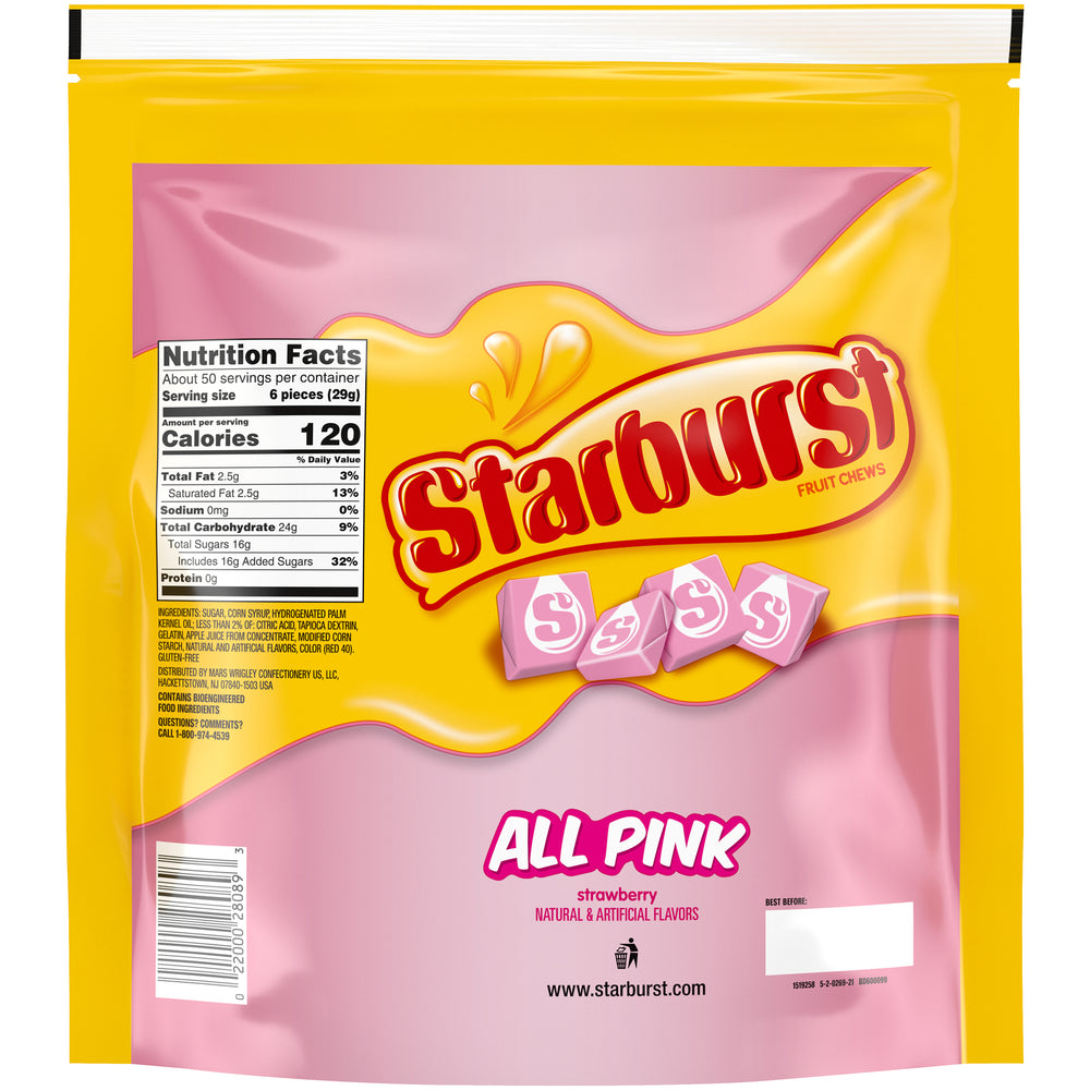 Starburst All Pink Strawberry Fruit Chews Bag - All City Candy