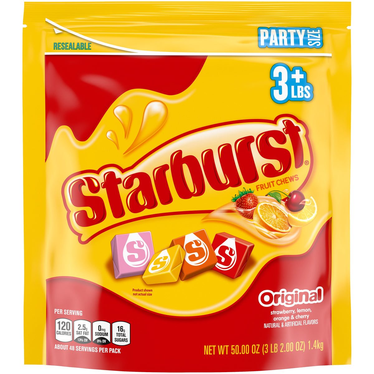 Starburst Fruit Chews Original Fruit Party Size - 50-oz. Resealable Ba ...