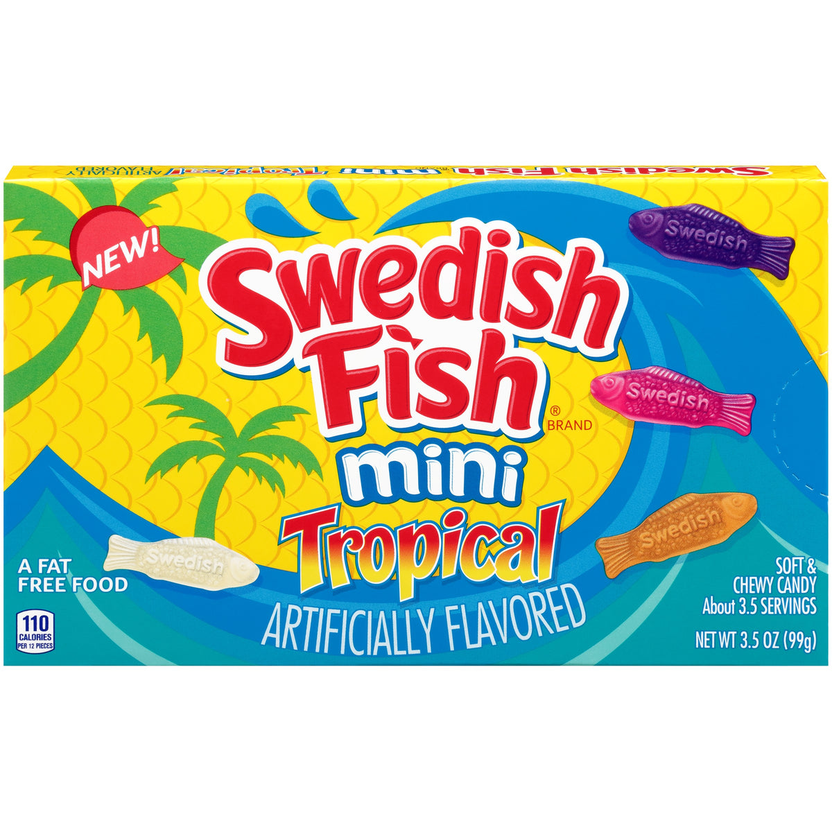 Swedish Fish Mini Tropical Soft & Chewy Candy - 3.5-oz. Theater Box ...