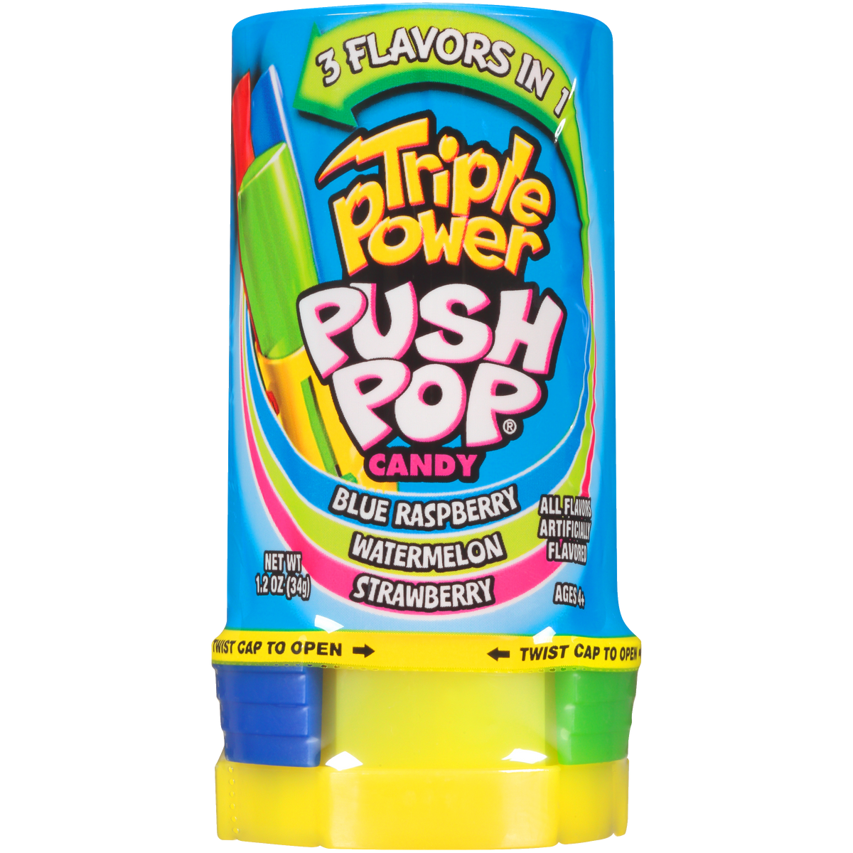 Triple Power Push Pop Candy 1.2 oz. - All City Candy