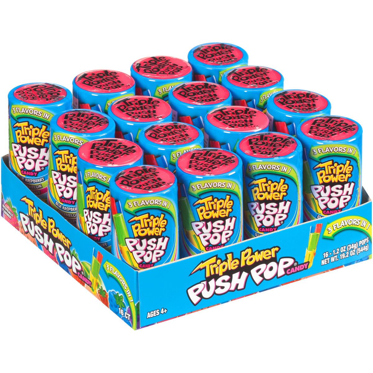 Triple Power Push Pop Candy 1.2 oz. - All City Candy