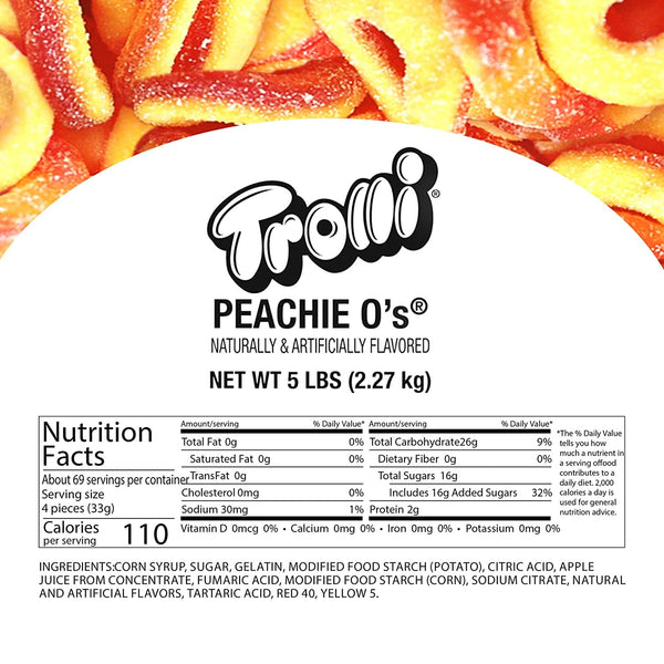 Trolli Peachie O's 5 lb. Bulk Bag - All City Candy
