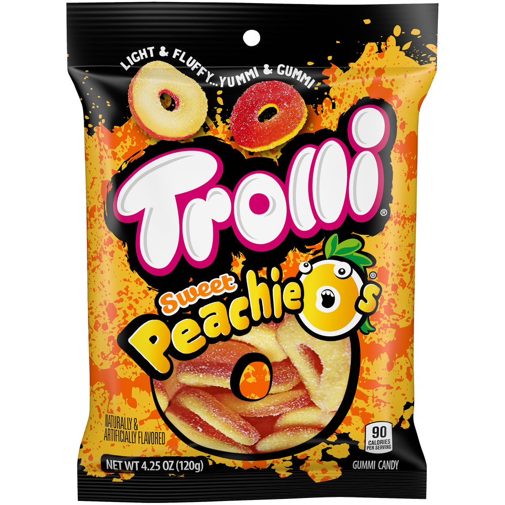 Trolli Peachie Os Gummi Candy - 4.25-oz. Bag - All City Candy