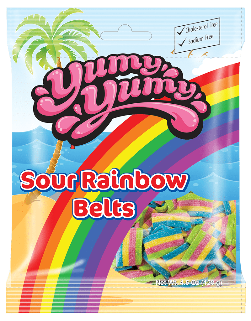 Rainbow Sour Candy Belts - All City Candy