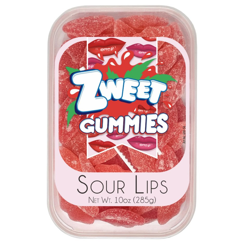 Zweet Gummies Sour Lips 10 oz. Tub - All City Candy